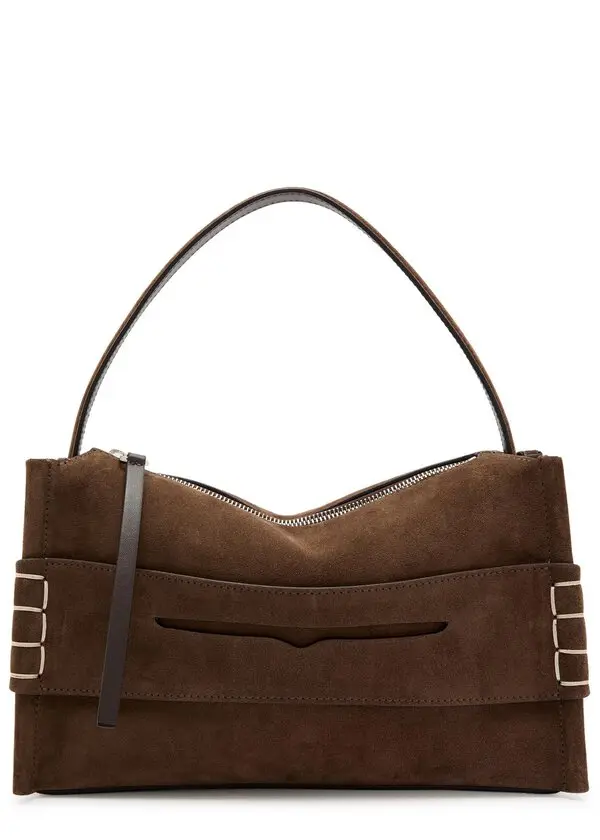 JW Anderson Suede Loafer Shoulder Bag - Brown