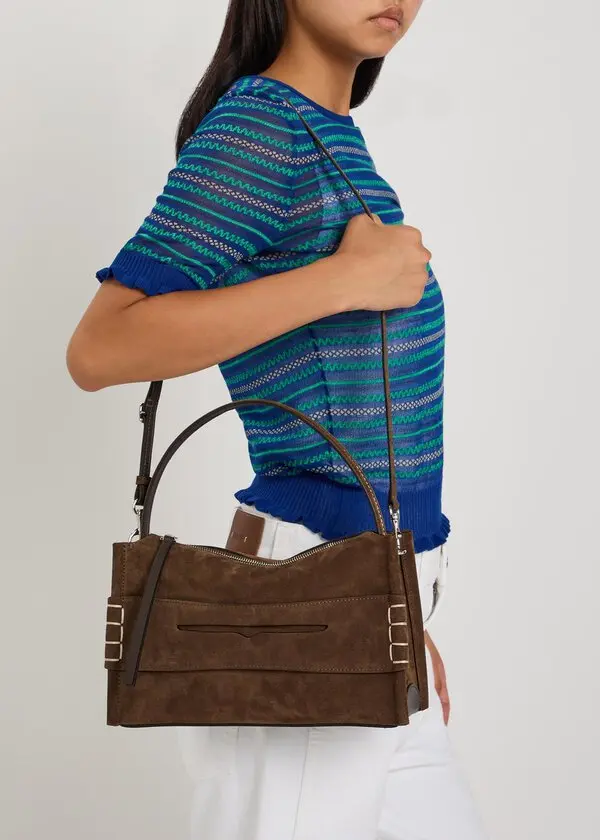 JW Anderson Suede Loafer Shoulder Bag - Brown