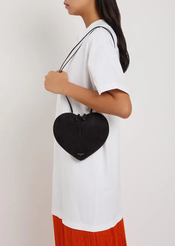 Alaïa Le Coeur Suede And Leather Cross-body Bag