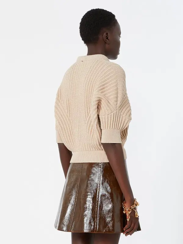 Sportmax Cotton Blend Sweater With Sunburst Pattern