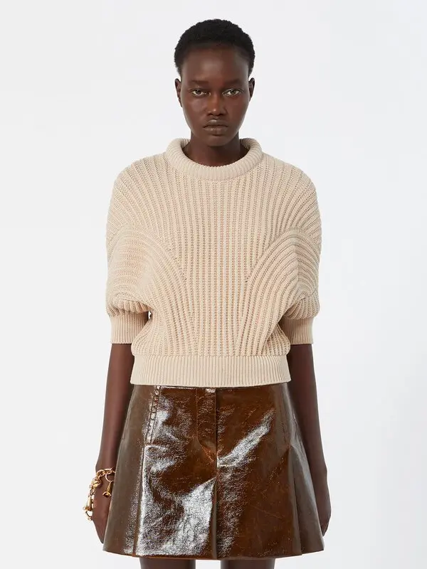Sportmax Cotton Blend Sweater With Sunburst Pattern - Multicolor