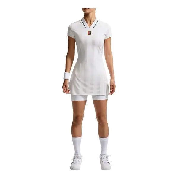 Nike Court Slam Dri-fit Dress With Vertical Stripes