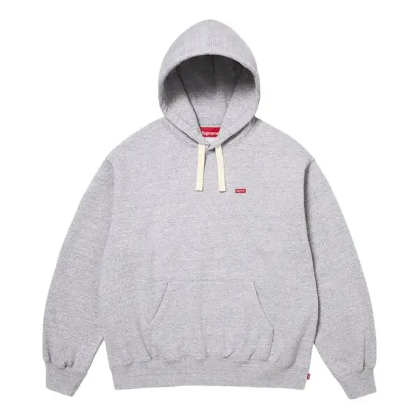 Supreme Small Box Drawcord Hooded Sweatshirt - Heather Grey