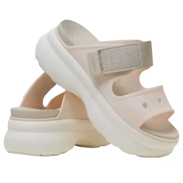 CROCS Two Strap Shimmer Platform Sandal - Peach Ice/frappe/chalk