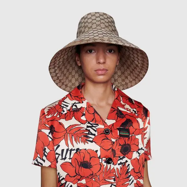 Gucci Gg Canvas Wide Brim Hat
