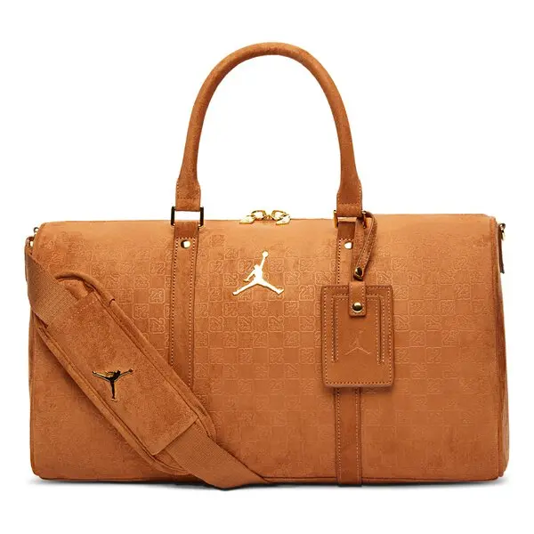 JORDAN Suede Monogram Duffel Bag - Cognac