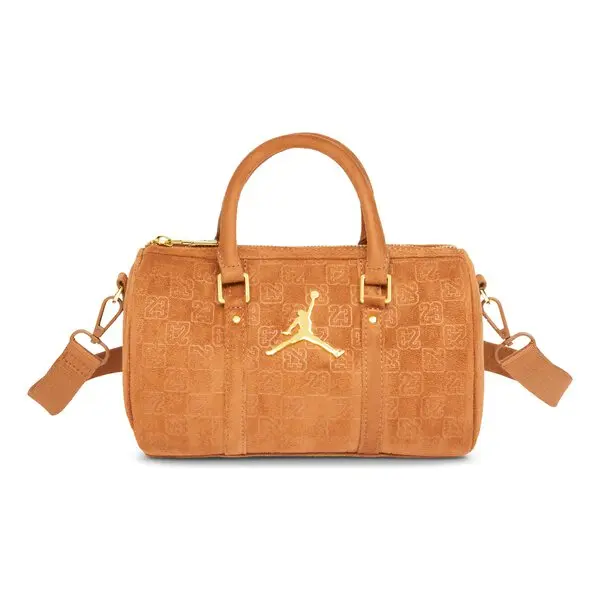 JORDAN Suede Monogram Mini Duffel - Cognac