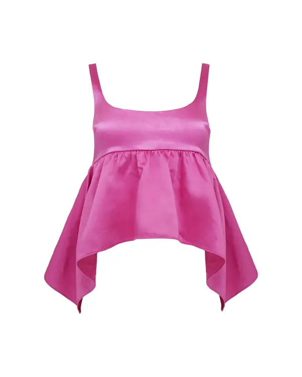 Azeeza Esme Cupro Satin Top - Fuchsia