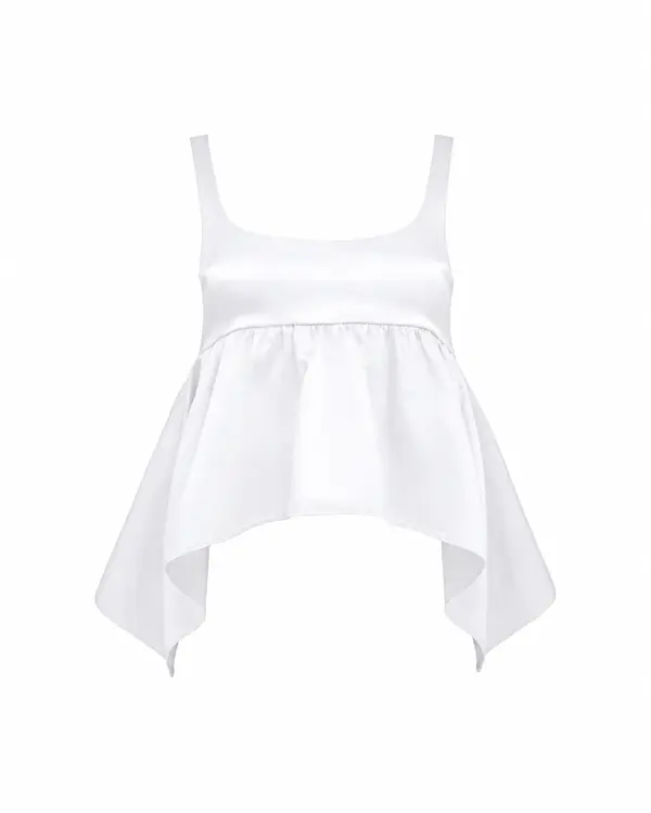Azeeza Esme Cupro Satin Top - White