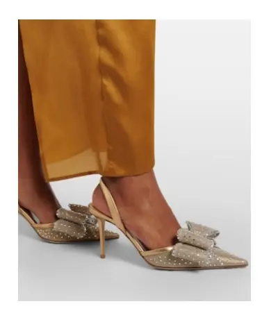 MACHMACH Le Cadeau 85 Mesh Slingback Pumps