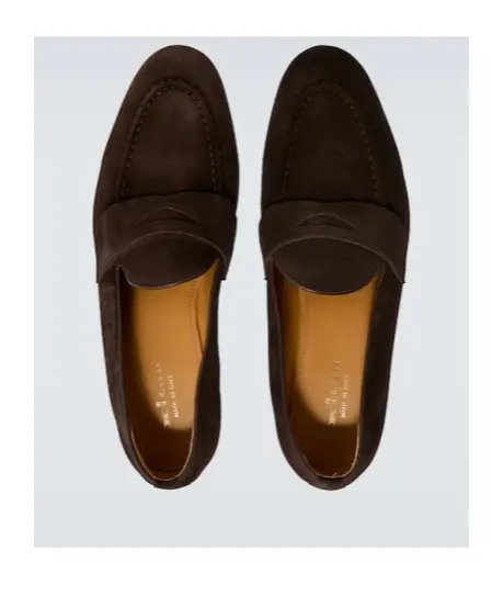 Kiton Suede Penny Loafers