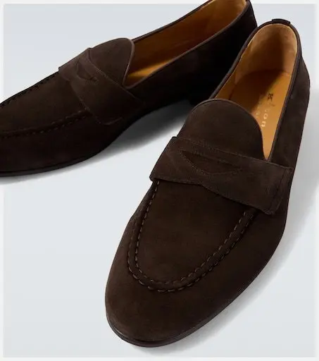 Kiton Suede Penny Loafers