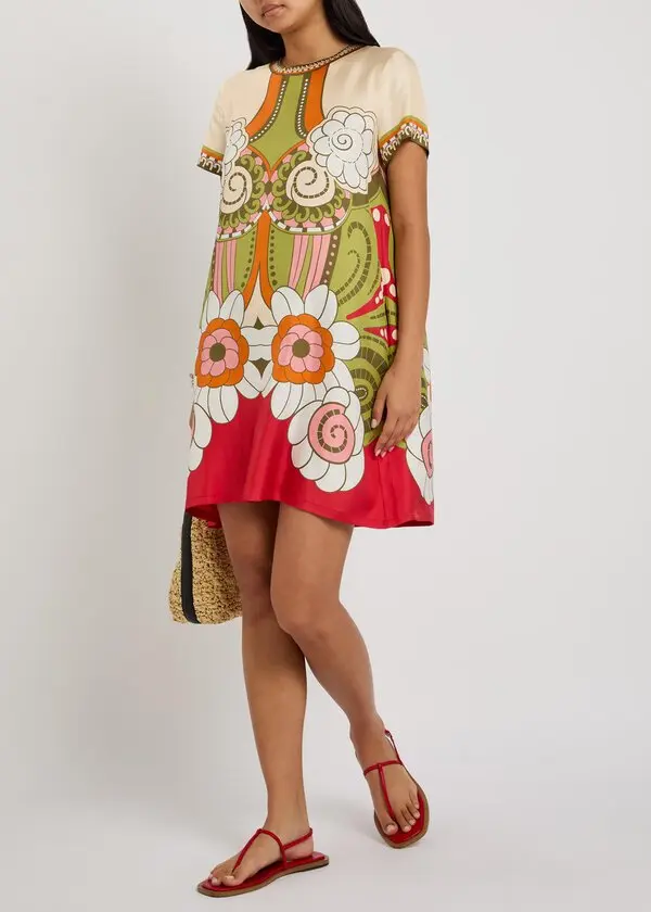 La DoubleJ Printed Silk Mini Dress - Multicoloured