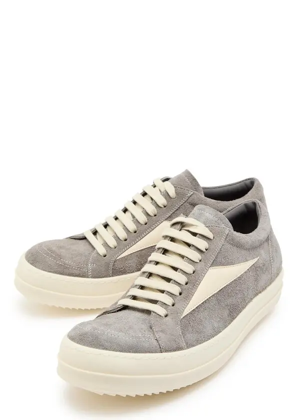 Rick Owens Panelled Brushed Suede Sneakers
