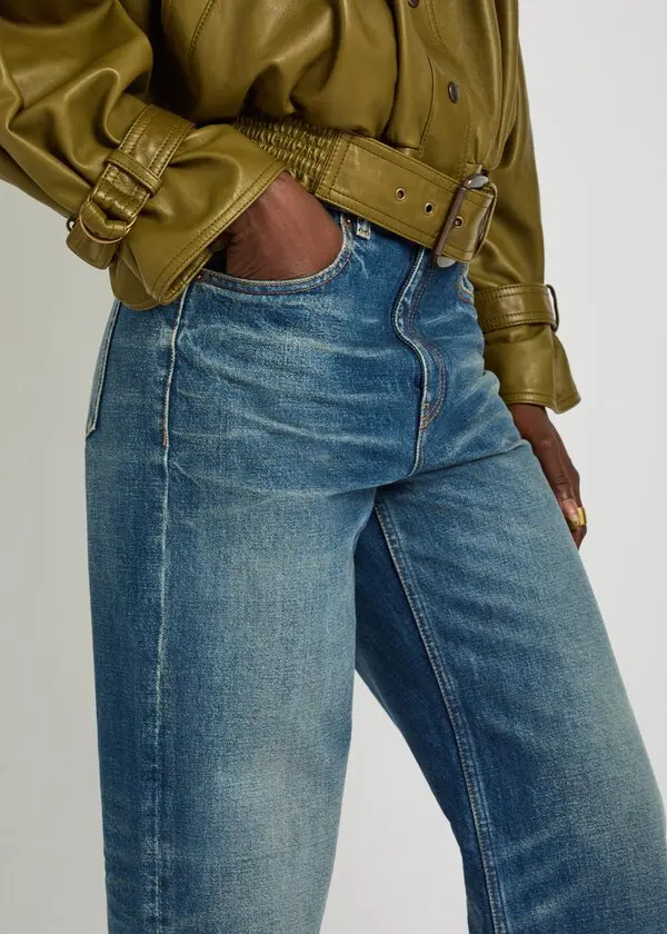 Chloé Distressed Straight-leg Jeans