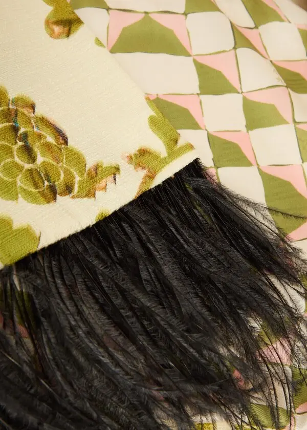 La DoubleJ Bijoux Feather-trim Woven Jacket