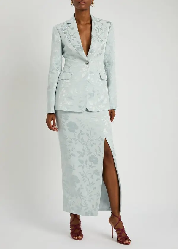 PATRICK MCDOWELL Tatiana Floral Jacquard Woven Maxi Skirt