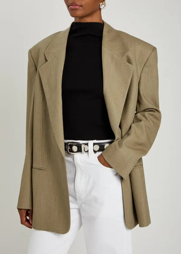 Khaite Benny Studded Leather Belt