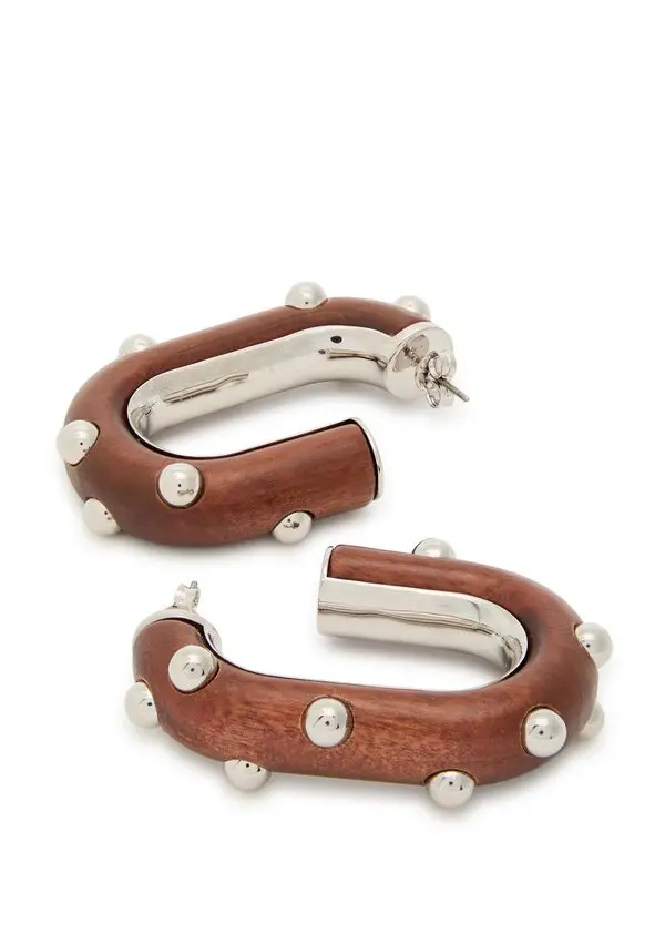 Rabanne Boucle D' Oreill Studded Wood Earrings