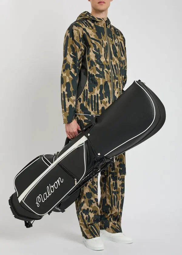 MALBON Embroidered Faux Leather Golf Cart Bag