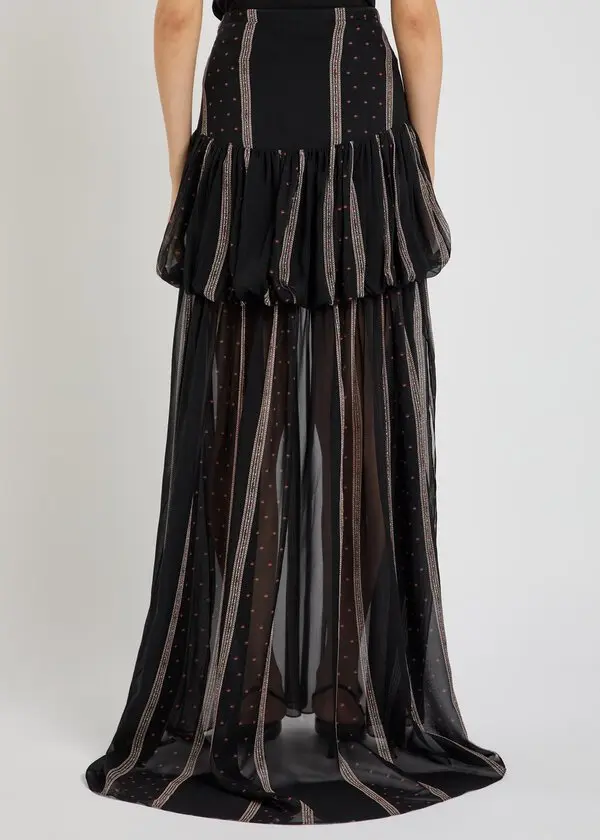 LIBEROWE Nina Printed Silk-chiffon Maxi Skirt