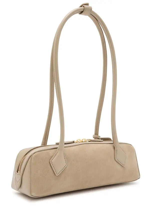 Alaïa Le Teckle Small Leather And Suede Shoulder Bag - Grey