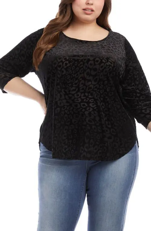 Karen Kane Animal Velvet Burnout Top