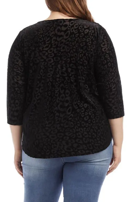 Karen Kane Animal Velvet Burnout Top