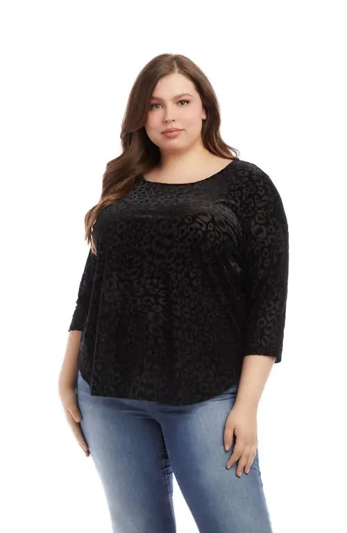Karen Kane Animal Velvet Burnout Top