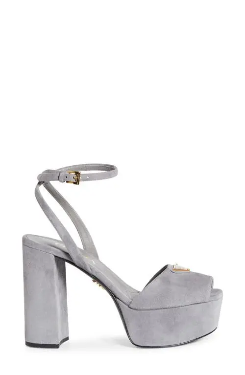 Prada Logo Platform Sandal