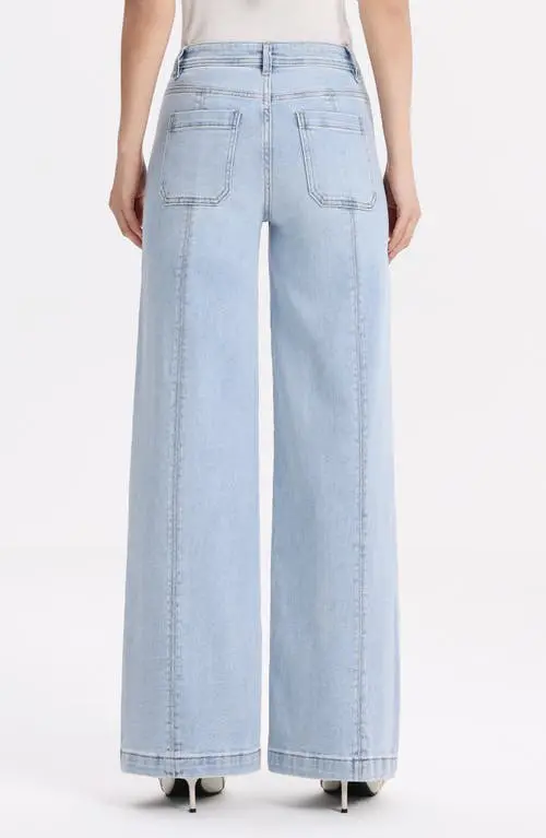 BAYEAS Patch Pocket Mid Rise Wide Leg Jeans