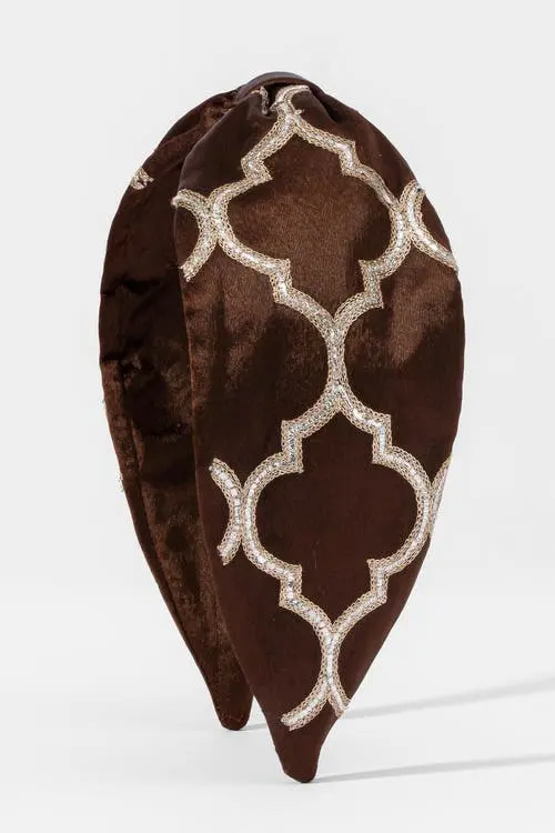 HAIR DRAMA CO Natasha Knotted Headband - Brown