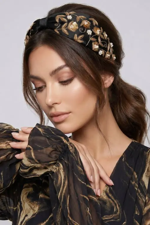 HAIR DRAMA CO Midnight Bloom Embellished Headband