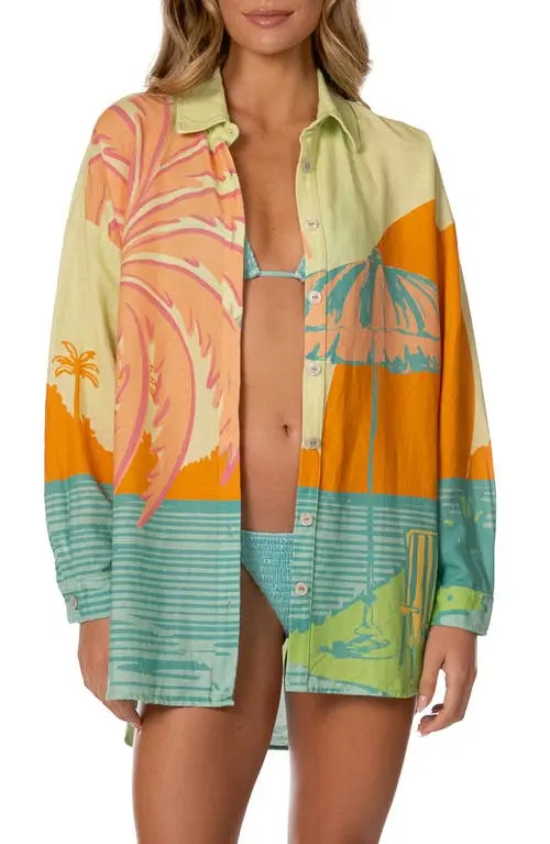 MAAJI Pastel Mirage Dreambound Cover-up Shirt - Open Green