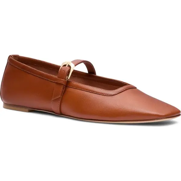 STUART WEITZMAN Sai Leather Mary Jane Flat - Boho Tan