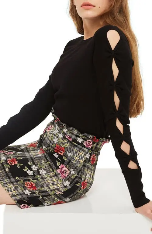 Topshop Bow Sleeve Crop Top