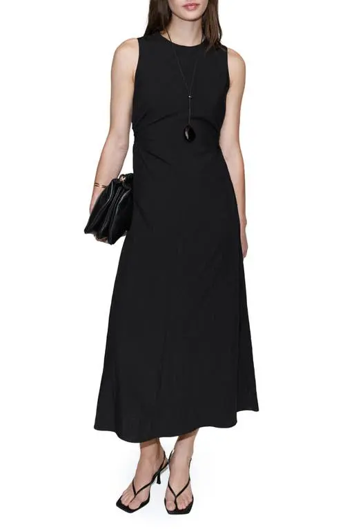 Mango Side Cutout Sleeveless Dress - Black