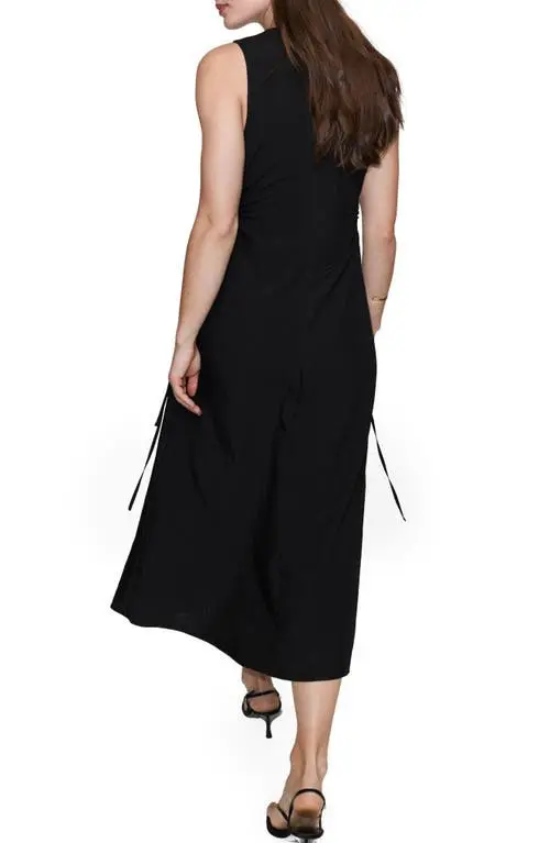 Mango Side Cutout Sleeveless Dress - Black