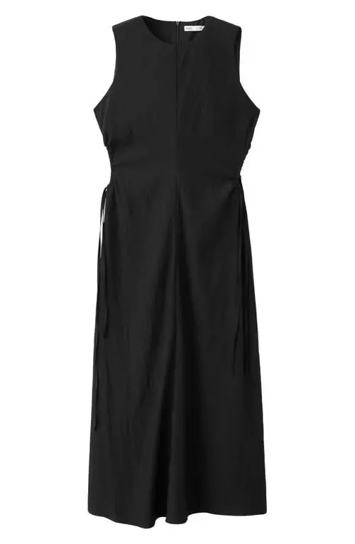 Mango Side Cutout Sleeveless Dress - Black