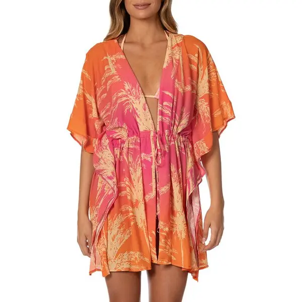 MAAJI Sunwashed Palms Cover-up Caftan - Open Pink