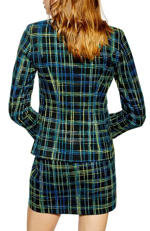 Topshop Bouclé Check Jacket
