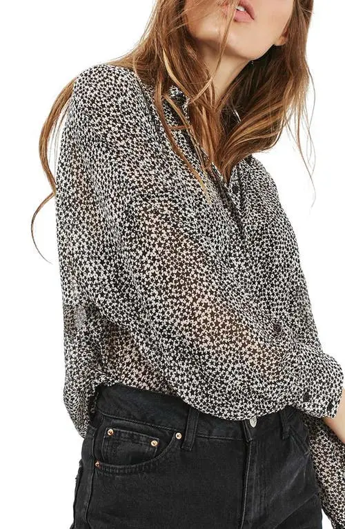 Topshop Star Sheer Shirt