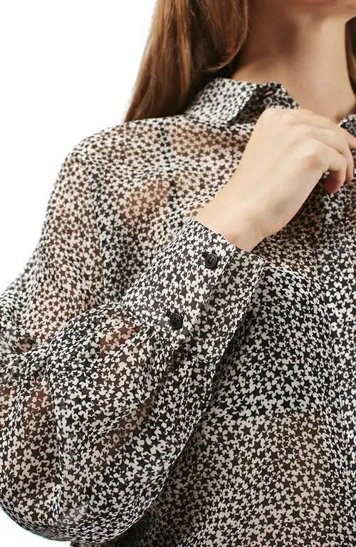Topshop Star Sheer Shirt