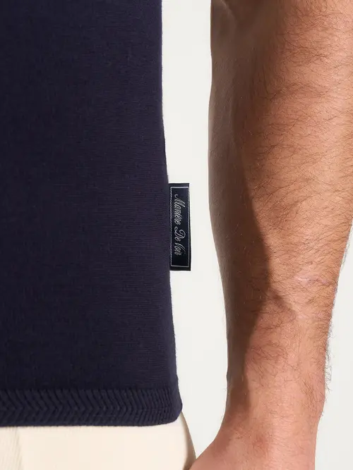Manière De Voir Enzo Colour Block Polo - Navy