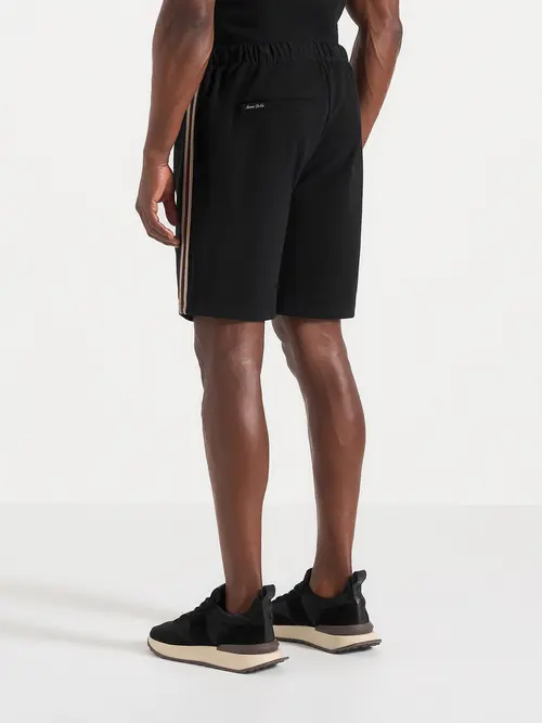 Manière De Voir Taylor Taped Cotton Shorts - Black