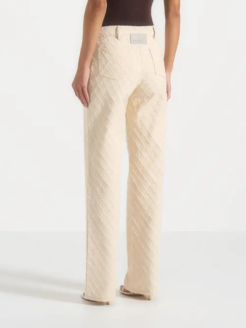 Manière De Voir Elyssa Diamond Stitch Straight Leg Jeans