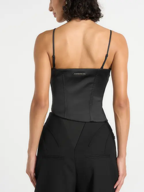 Manière De Voir Maniere De Voir Asymmetric Satin Corset Top