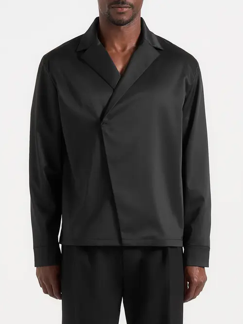 Manière De Voir Alban Tailored Double Breasted Shirt - Black