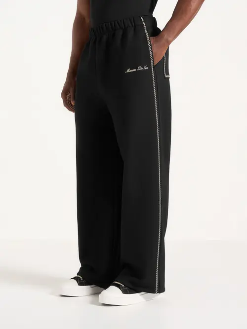 Manière De Voir Morgan Whipstitch Regular Joggers - Black
