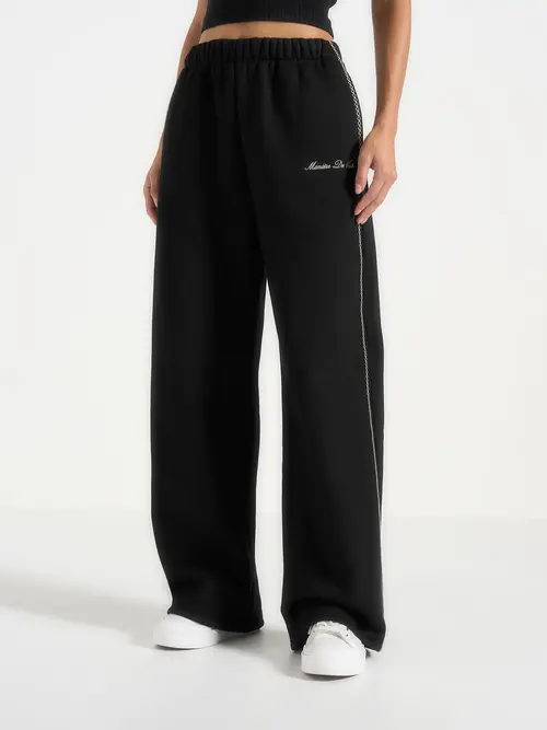 Manière De Voir Morgan Whipstitch Regular Joggers - Black